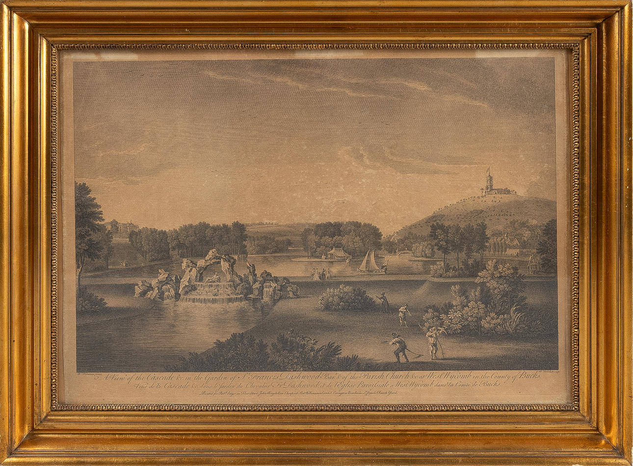 KOPPARSTICK, "A View of the Cascade etc. in the Garden of Sir Francis ...