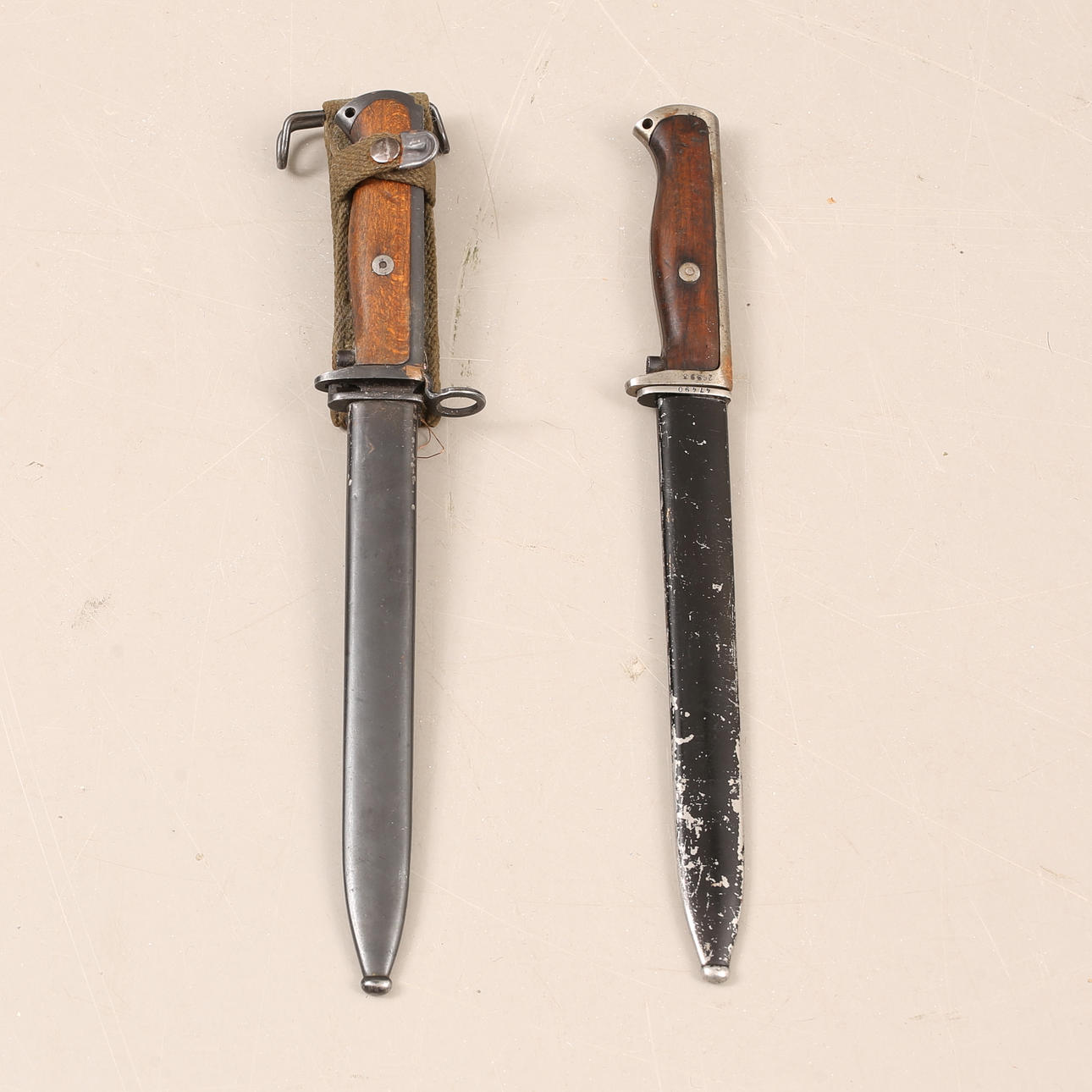 A set of 2 bayonets, w/1894 Krag, m/1956 M1, Norway, 20th century ...