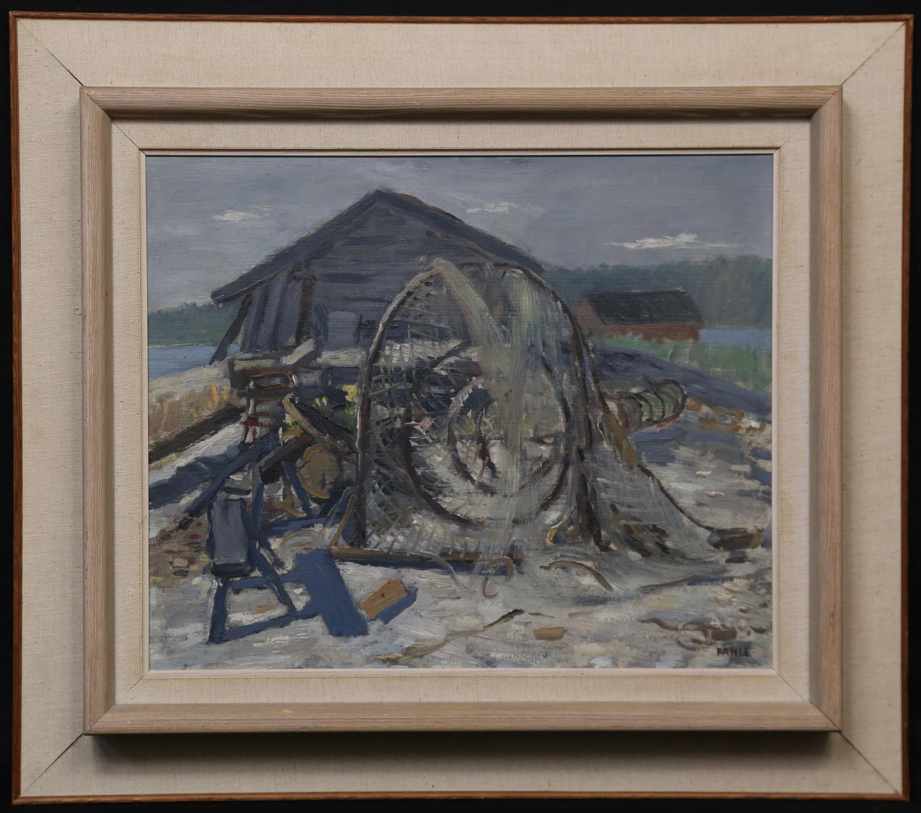 GUSTAF ADOLF FAHLE. oil on panel, “Risgrundet”, Harstena, signed. Art ...