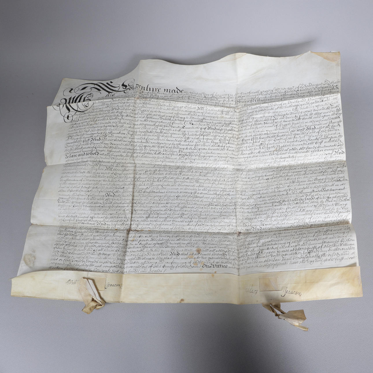 A CHARLES II DATED 1666 MANUSCRIPT INDENTURE, SUFFOLK, MARY ISAACSON ...