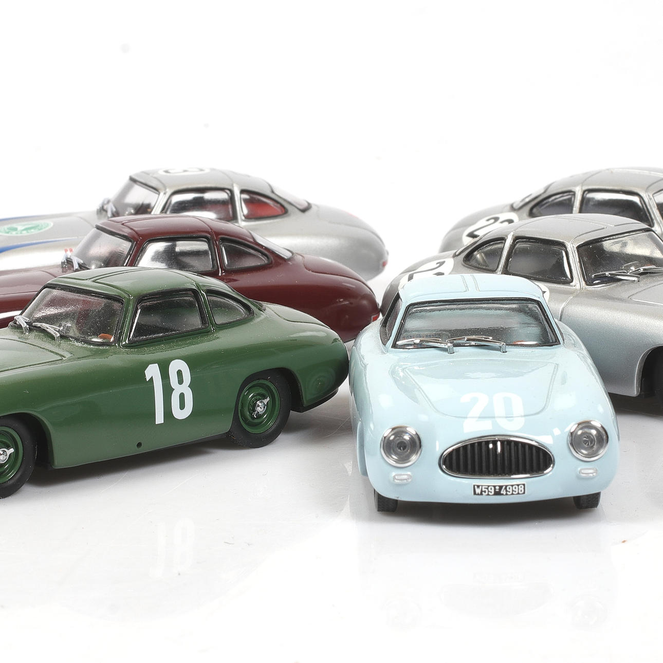 MODELLBILAR, 6 st, metall/resin, Mercedes 300SL, Max Models, skala 1:43 ...