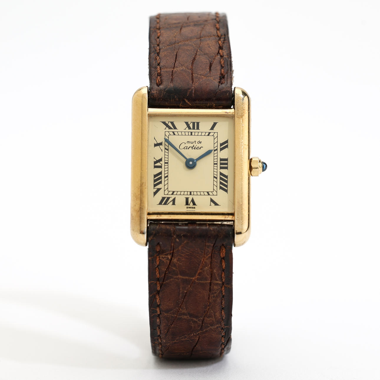 MUST DE CARTIER, "Tank", armbandsur, förgyllt silver, quartz, 1980-tal ...