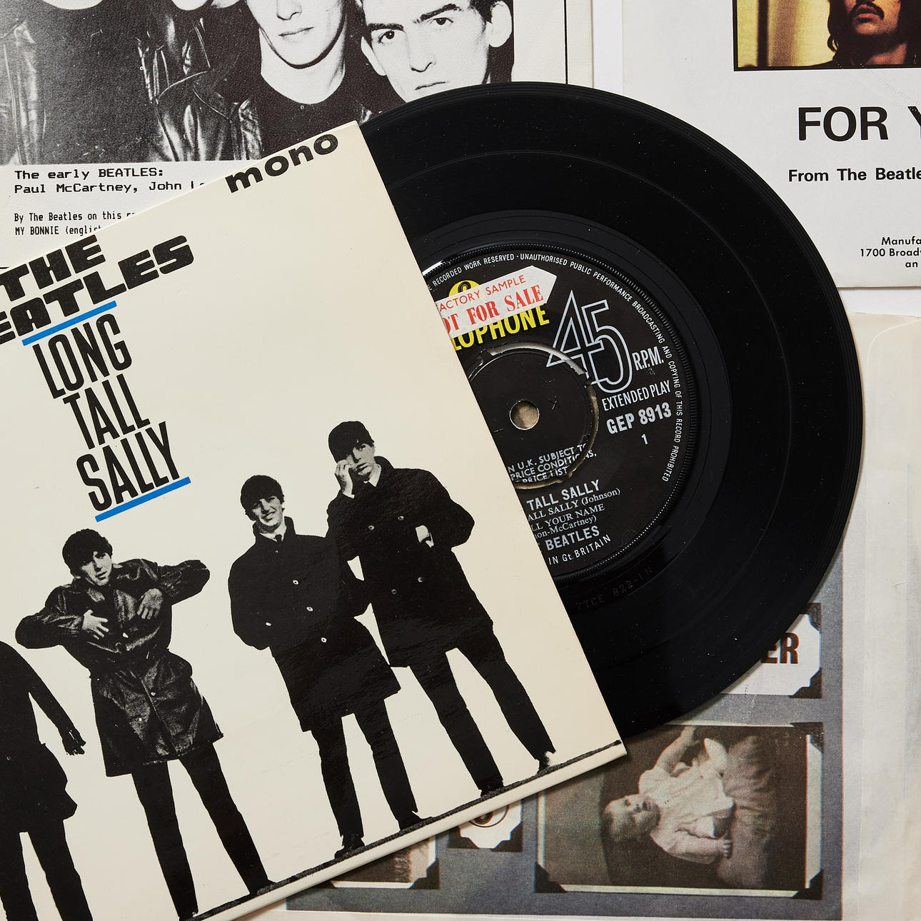 THE BEATLES, singlar 7' fyra stycken varav tre Factory Sample Not For ...