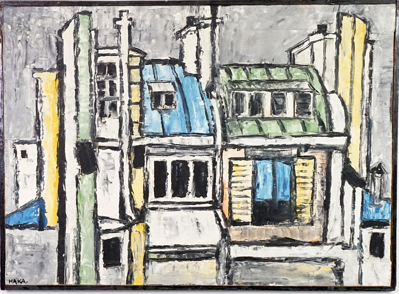 KAZIMIERZ HAKA (b. 1948, Poland), oil on canvas, Hustak, signed Haka ...