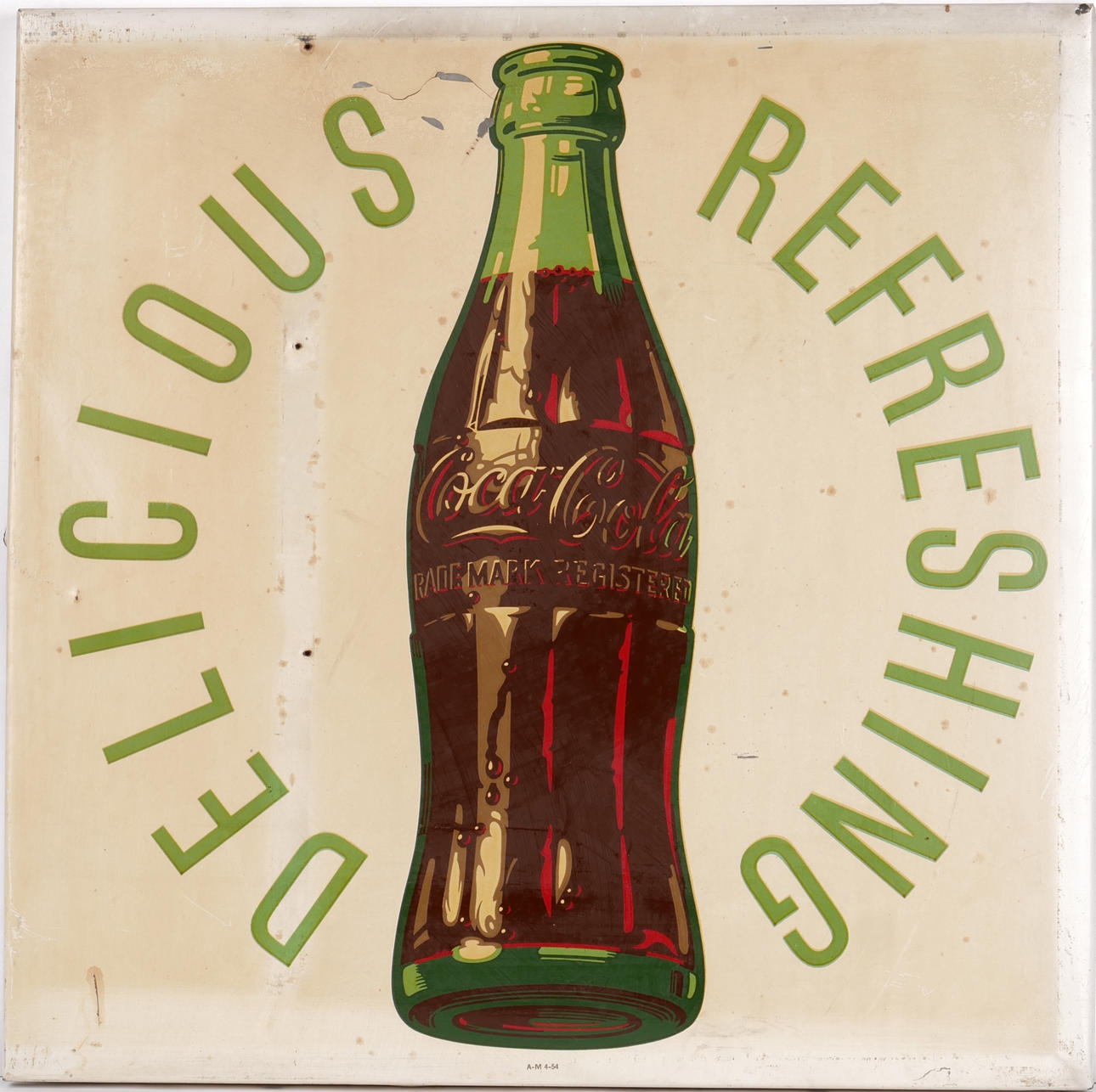 COCA-COLA, painted plate sign, 1954. Collectables - Advertising & Signs ...