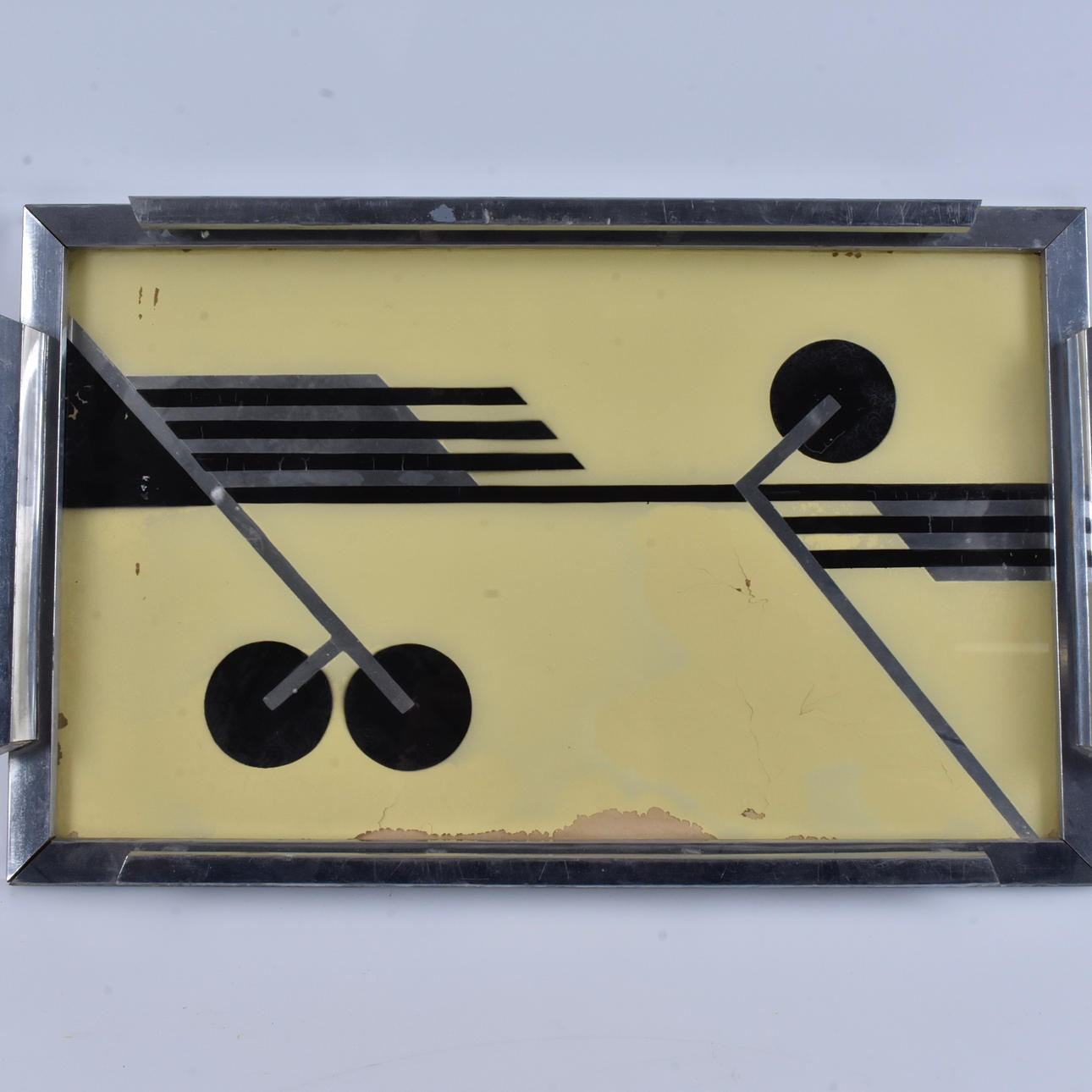 BRICKA, glas och vitmetall, Art Déco, 1930-tal. Övrigt - Övrigt - Auctionet