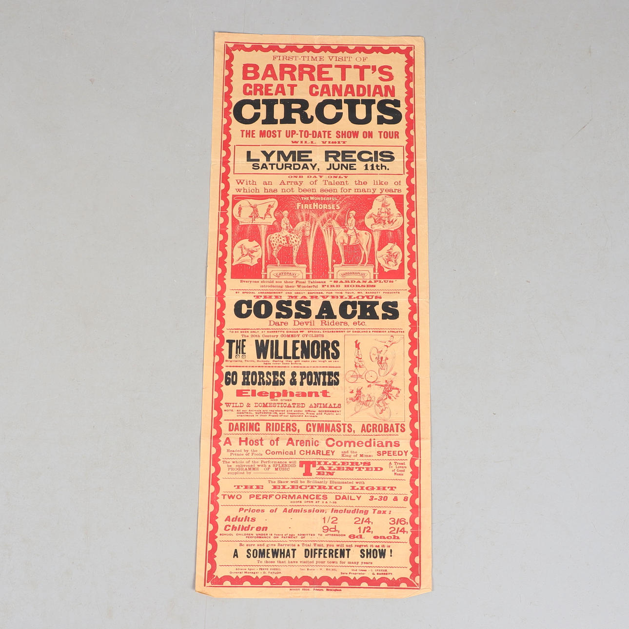 VINTAGE CIRCUS POSTER - BARRETT'S GREAT CANADIAN CIRCUS. Art - Other ...