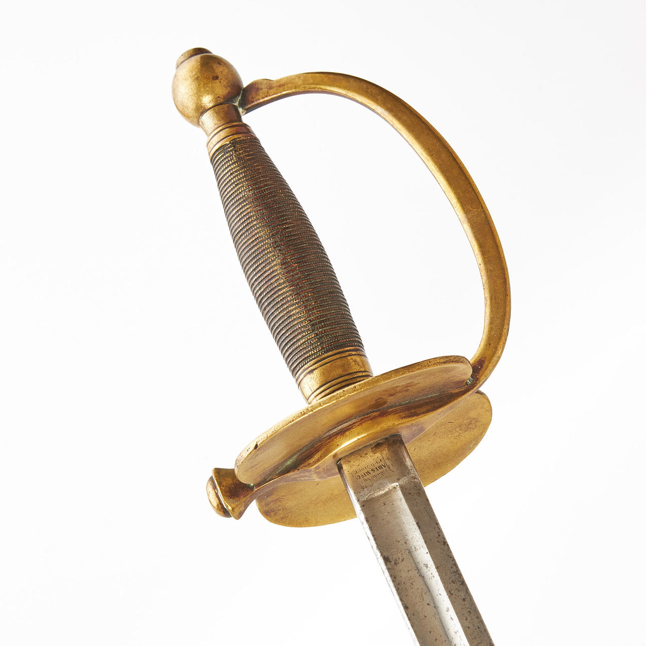 SABEL, USA, model 1840, för officer, mässingsfäste med trådlindad kavel ...