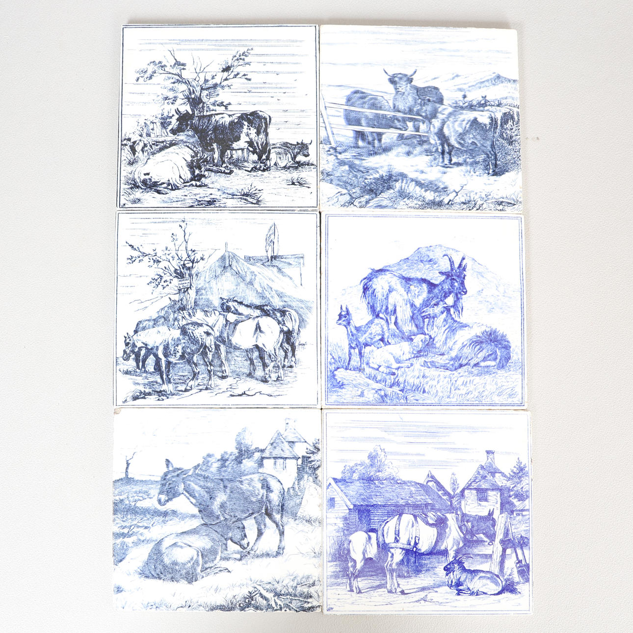 SIX LATE 19TH CENTURY MINTON BLUE AND WHITE TILES (6). Ceramics ...