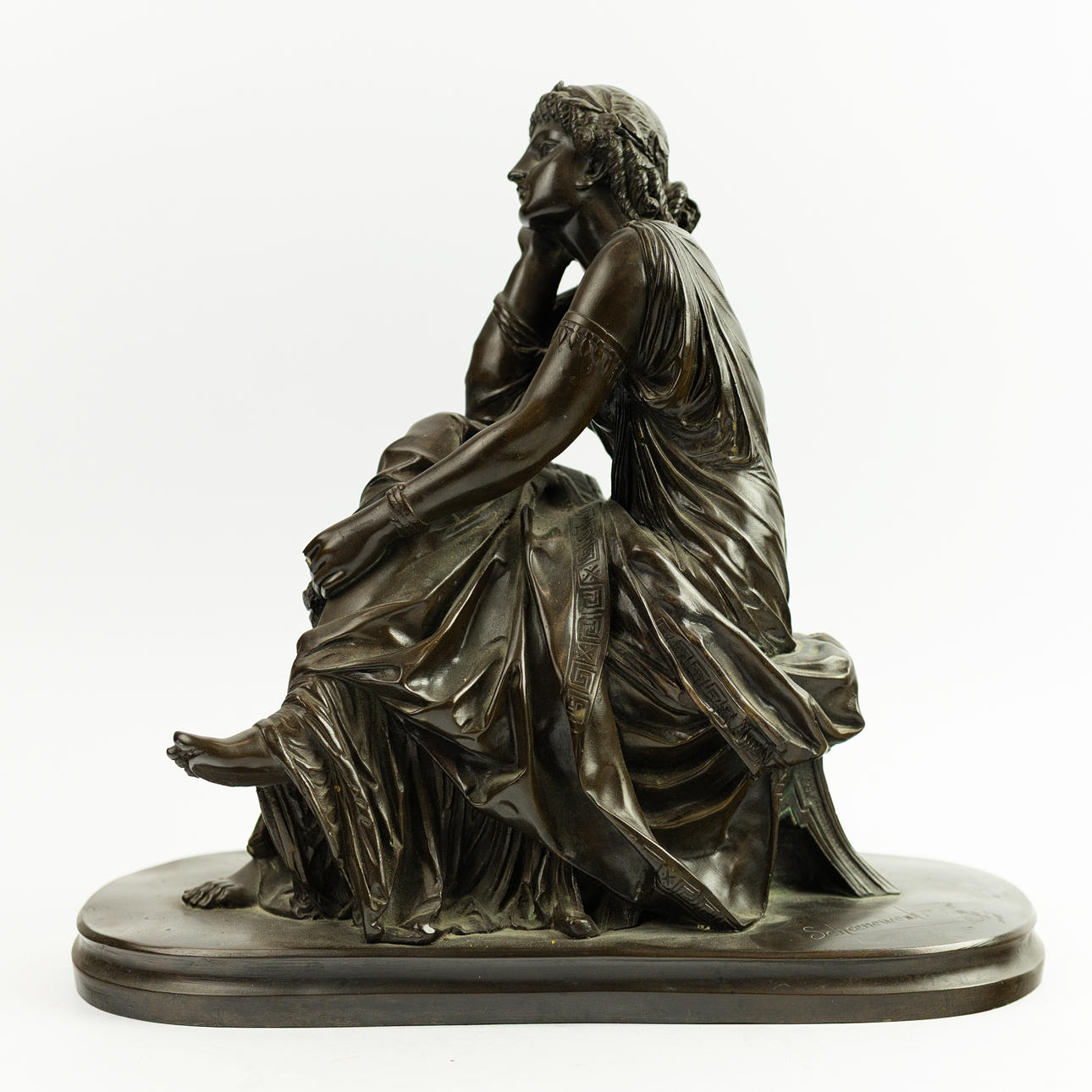 PIERRE ALEXANDRE SCHOENEWERK. HANS ART. SITTANDE FUGURE I BRONSFORM ...