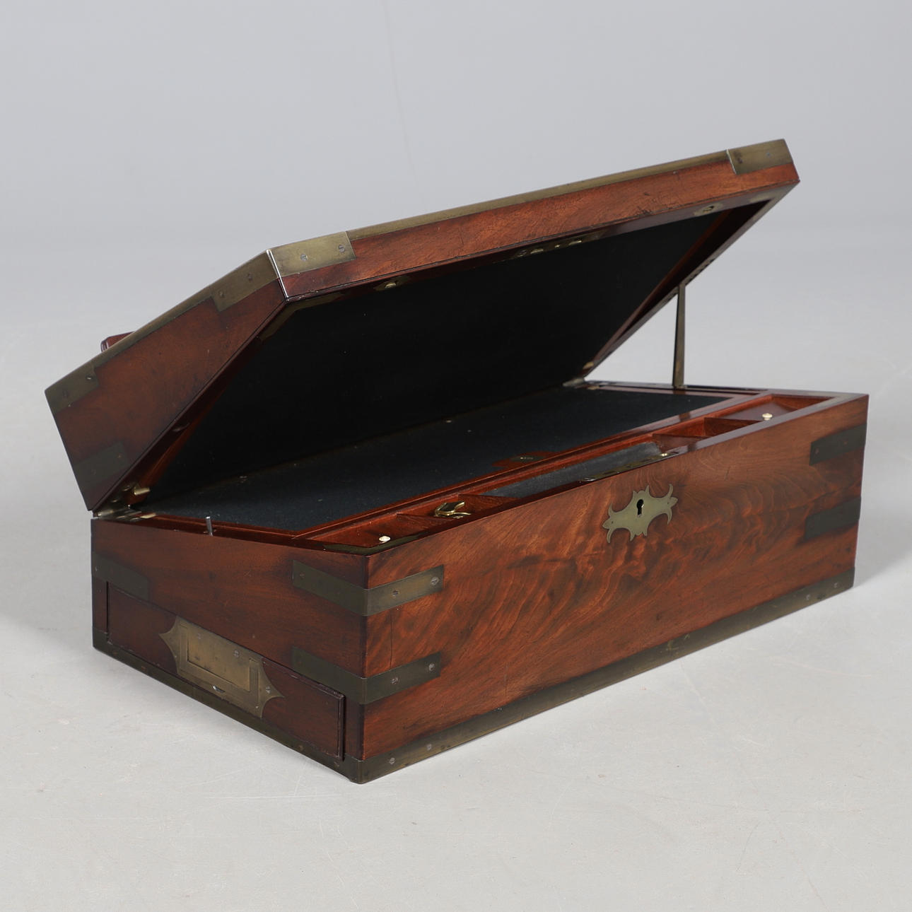 A REGENCY MAHOGANY & BRASSBOUND WRITING SLOPE. Furniture - Other ...