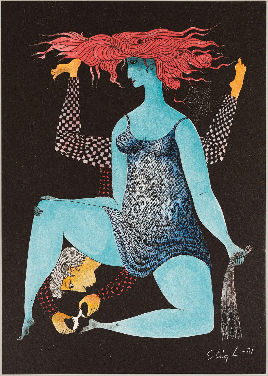 STIG LINDBERG. “Cinderella”, lithograph in colour, signed and dated -81 ...