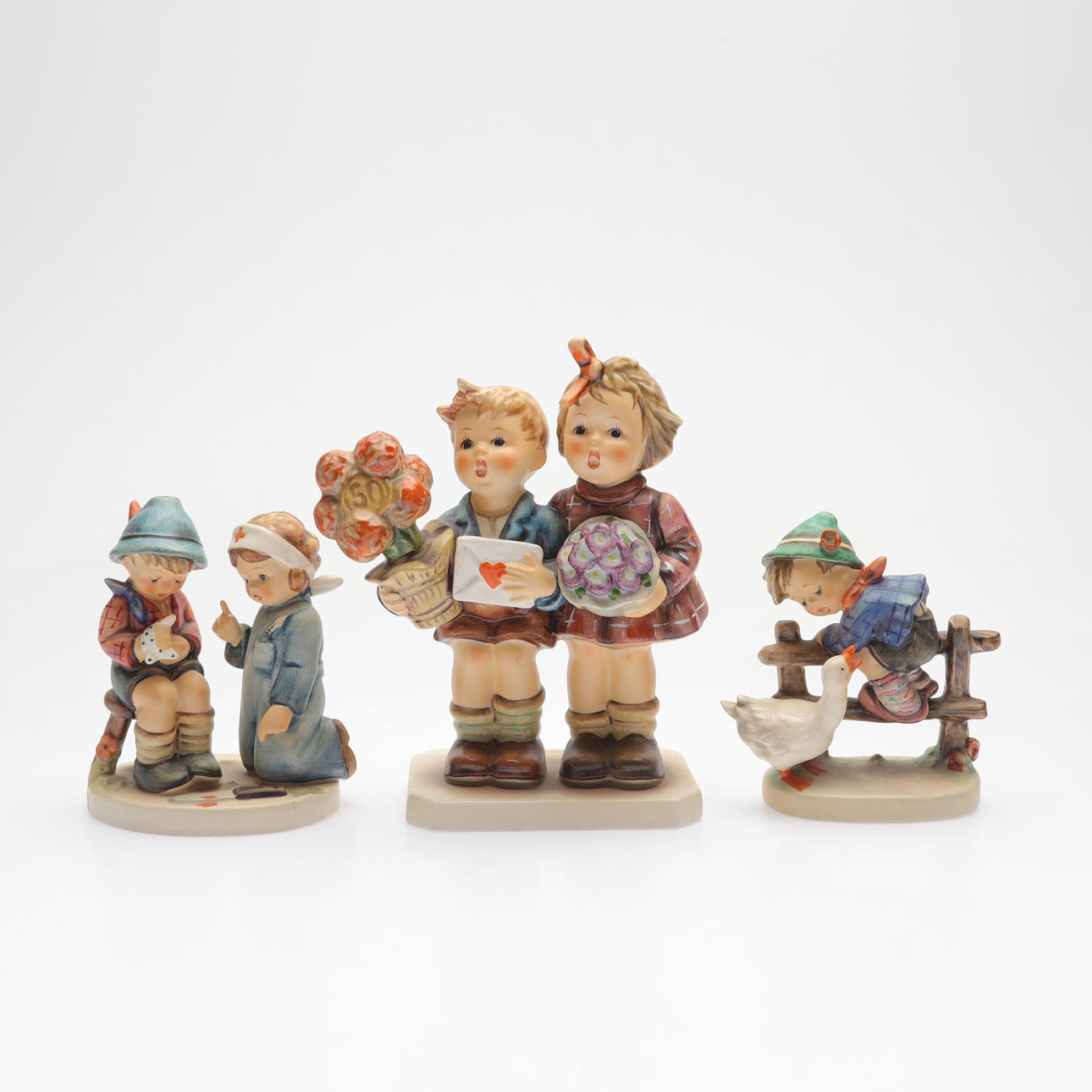 A set of three ceramic figurines, Hummel, Goebel, Germany. Ceramics ...