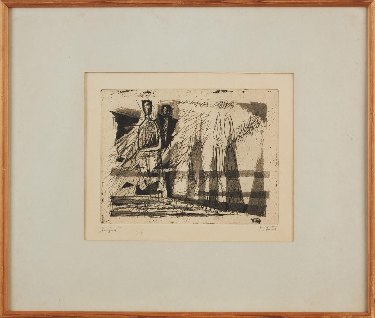 KARIN LUTS-ARUMAA (1904-1993, EST- SWE). “Varhud”, etching and aquatint ...