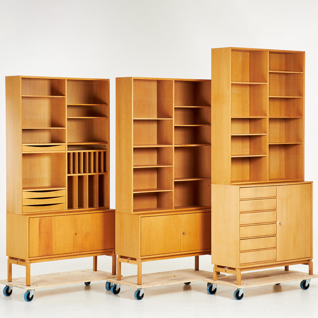 MARIAN GRABINSKI. “MTP”, IKEA bookcase, 1960s/70s, oak veneer ...