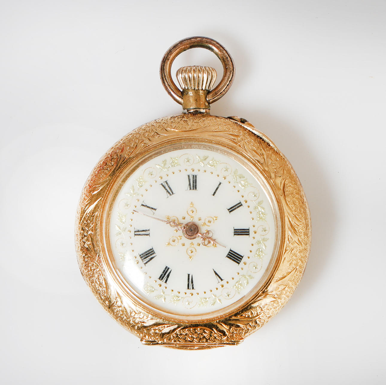 A FRENCH 18 CARAT GOLD AND ENAMEL LADIES FOB WATCH. Clocks & Watches ...