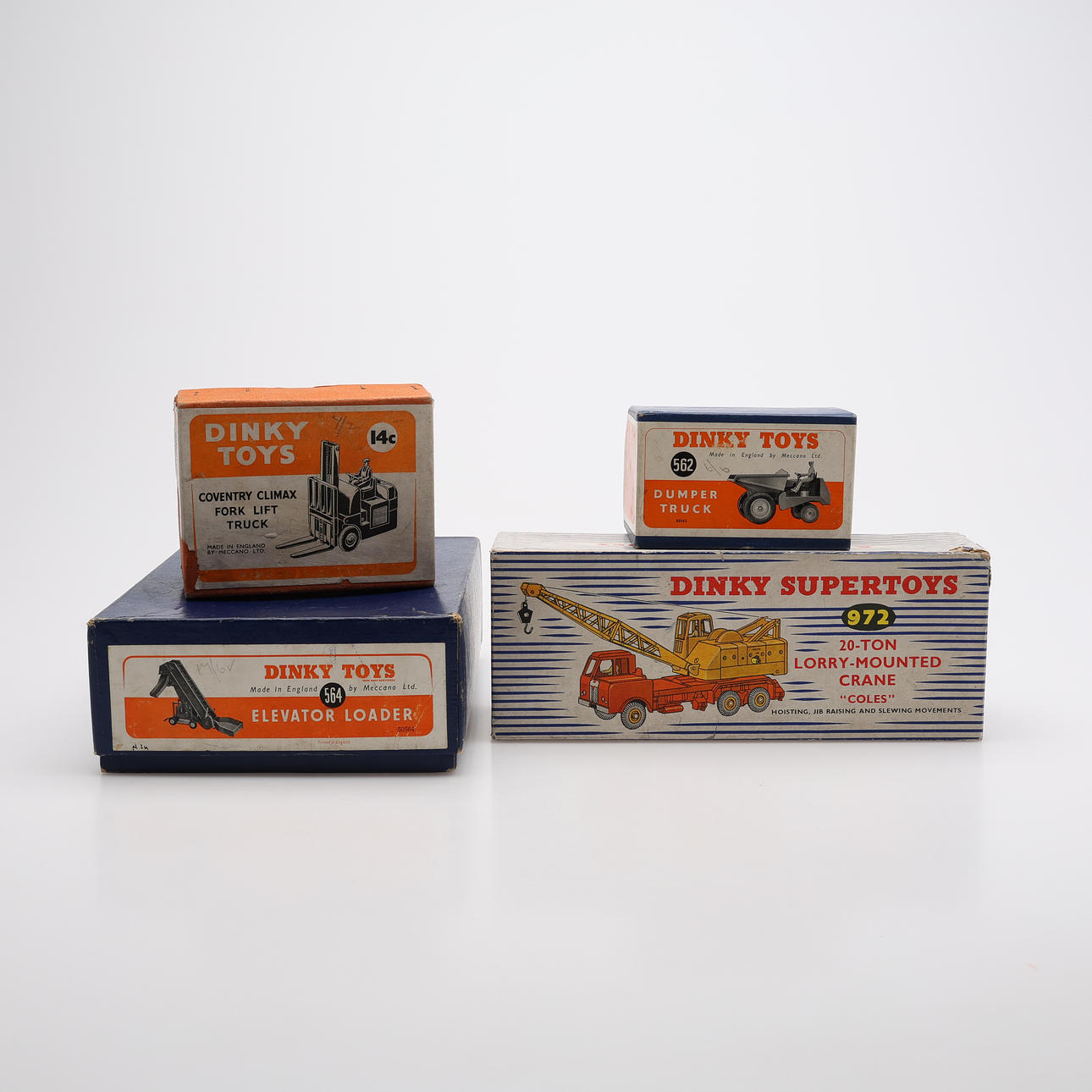 MODELLBILAR, 4 DELAR, MODELL 14C, 562, 564 & 972, DINKY TOYS AV MECCANO ...