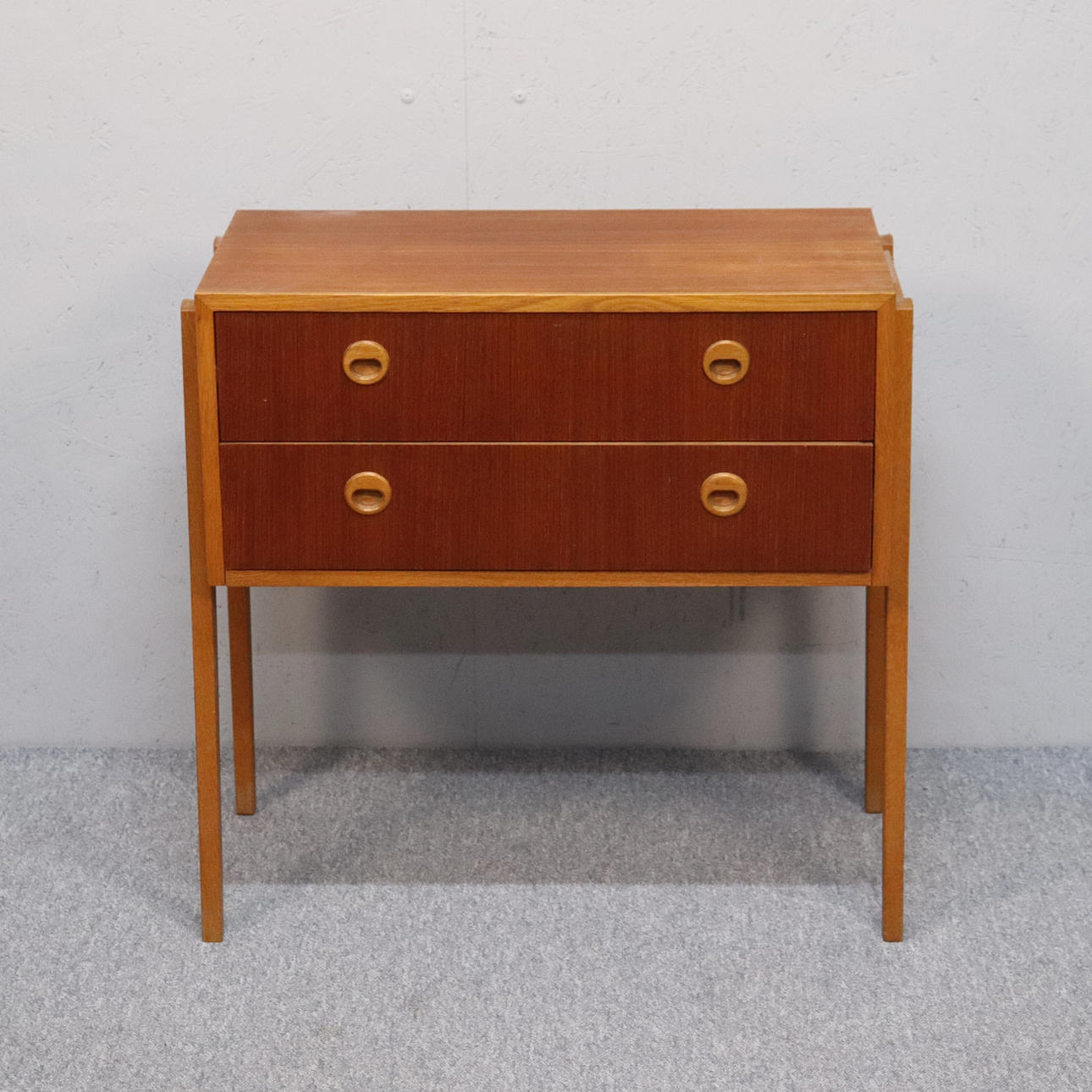 Chest of drawers, 1950/60s, 2 drawers, teak veneer. Furniture - Chests ...