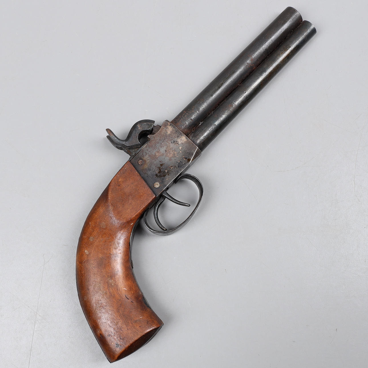 A double-barreled pistol, 19th century. Weapons & Militaria - Guns ...