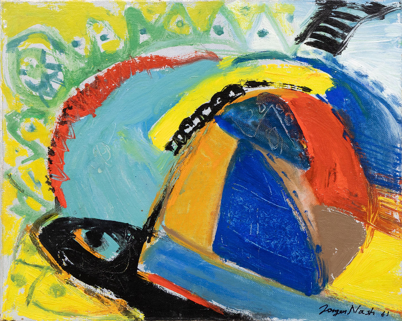 JÖRGEN NASH. Composition oil on panel, signed and dated -63. Art ...