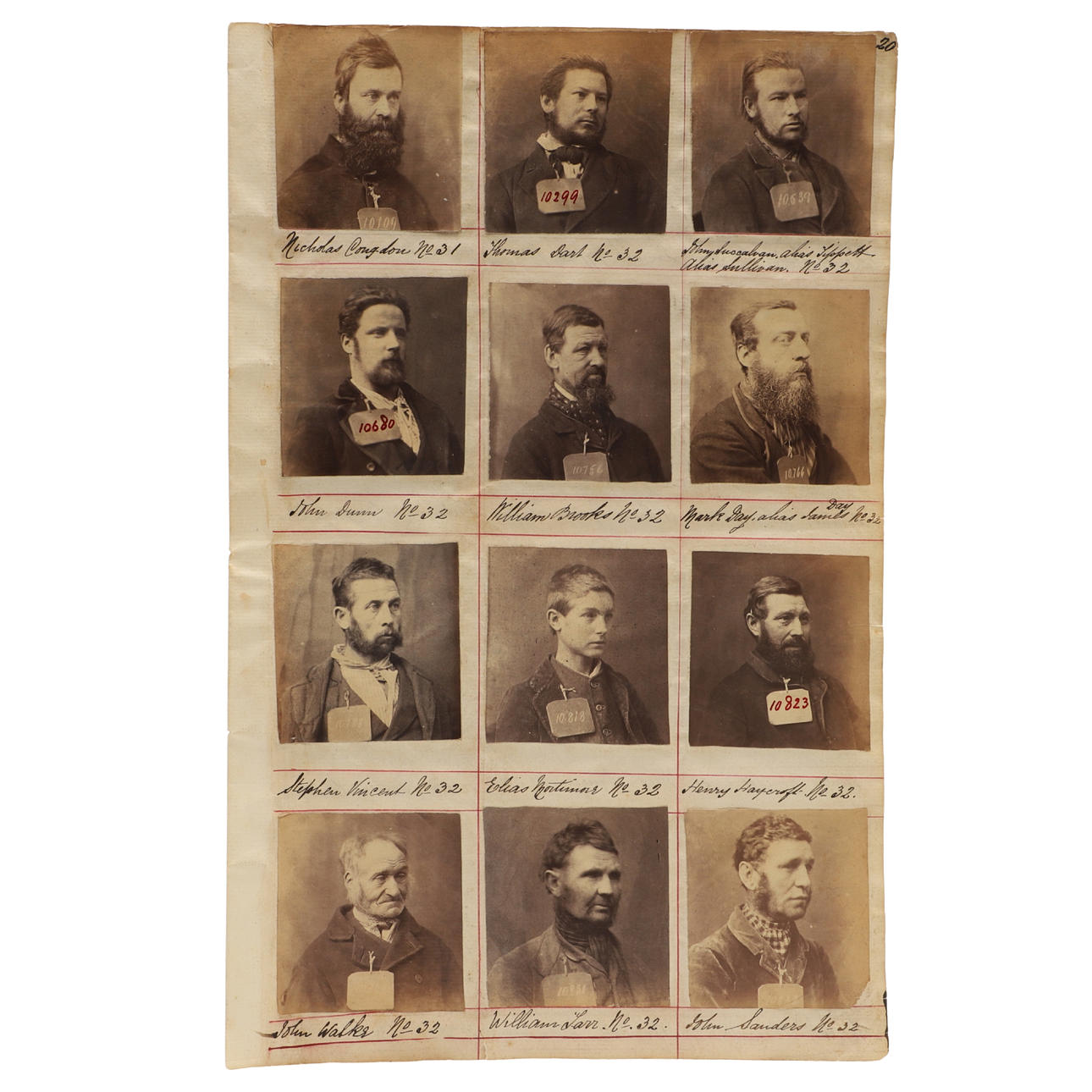 EXETER GAOL. An unusual page of Victorian prisoner photographs from ...