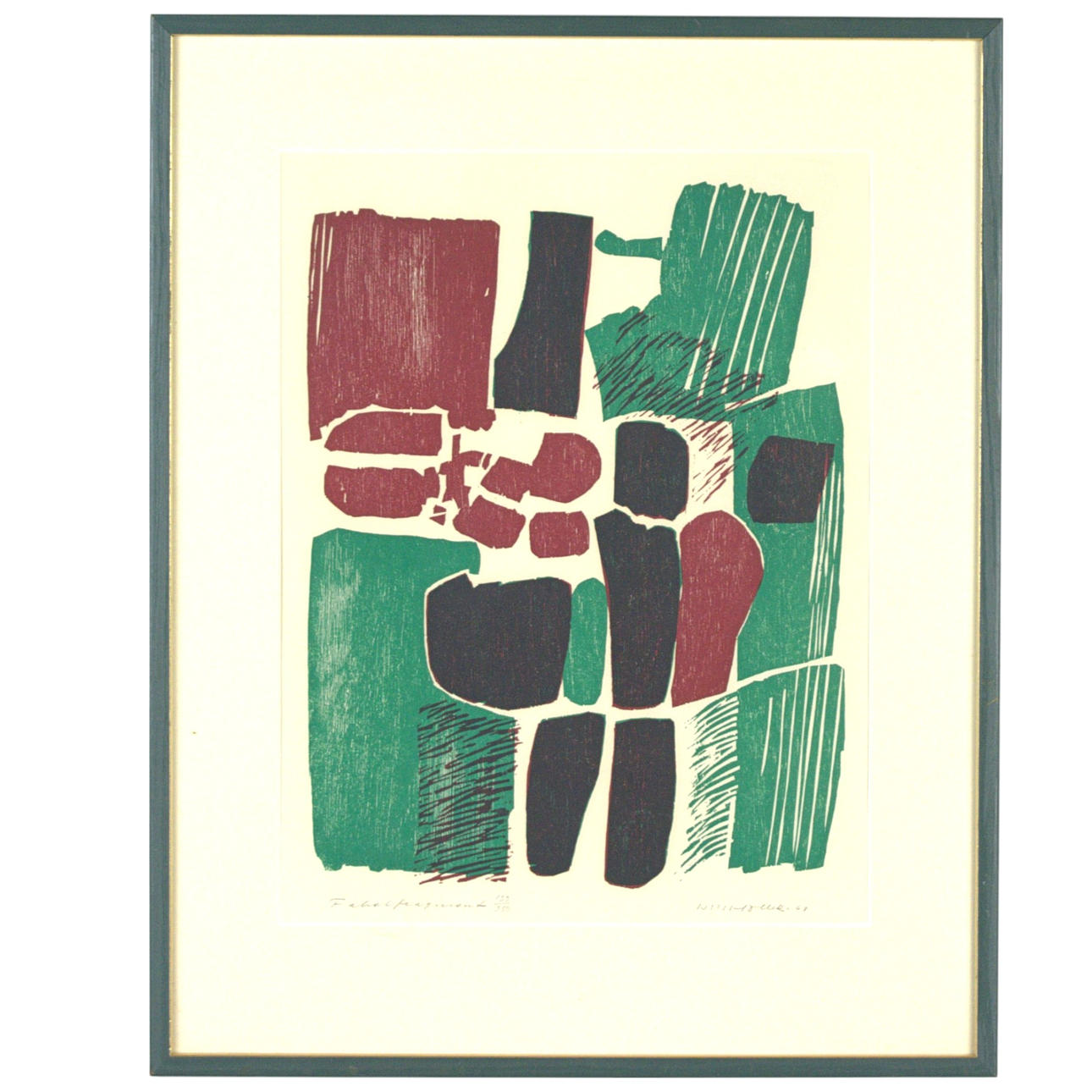 NILS MÖLLER. Colour woodcut, “Fable Fragments”, signed, -68. Art ...