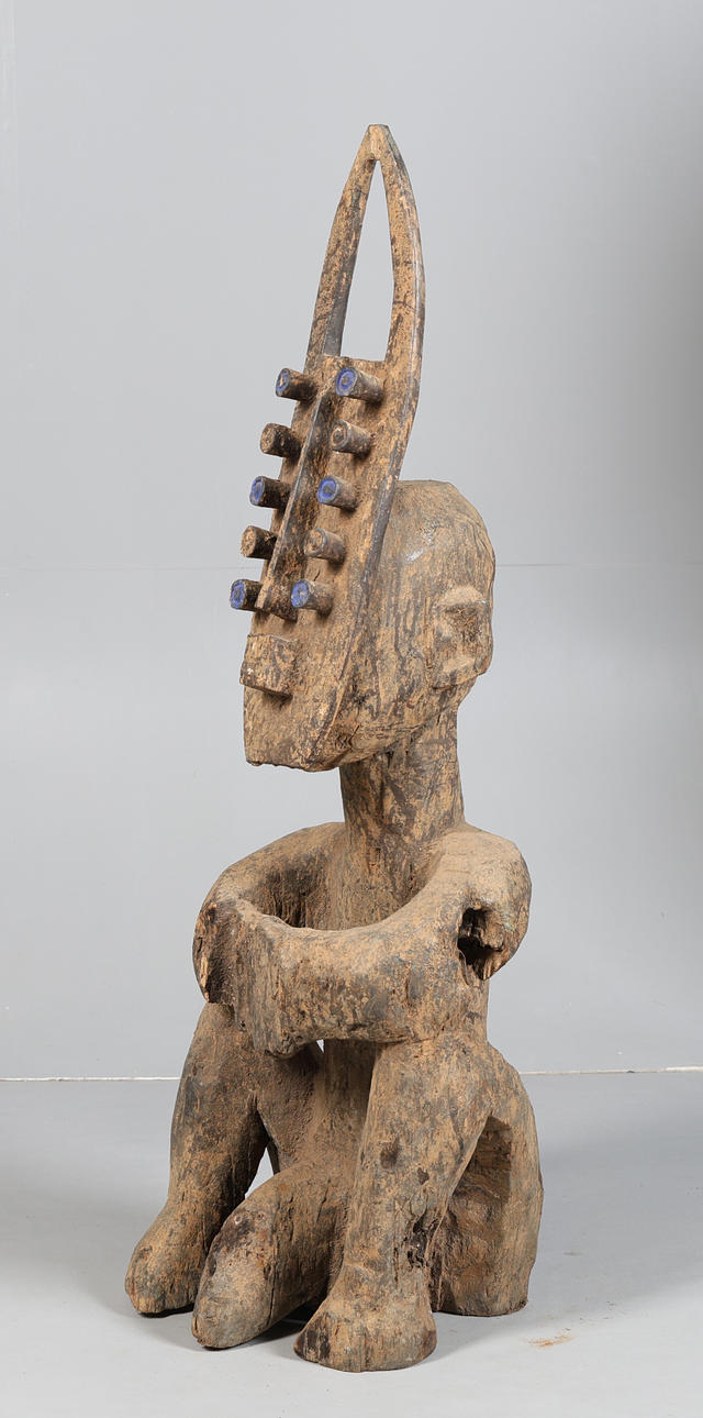 A LARGE GREBO KRU WARRIOR FUNERAL FIGURE, LIBERIA. Ethnographica ...