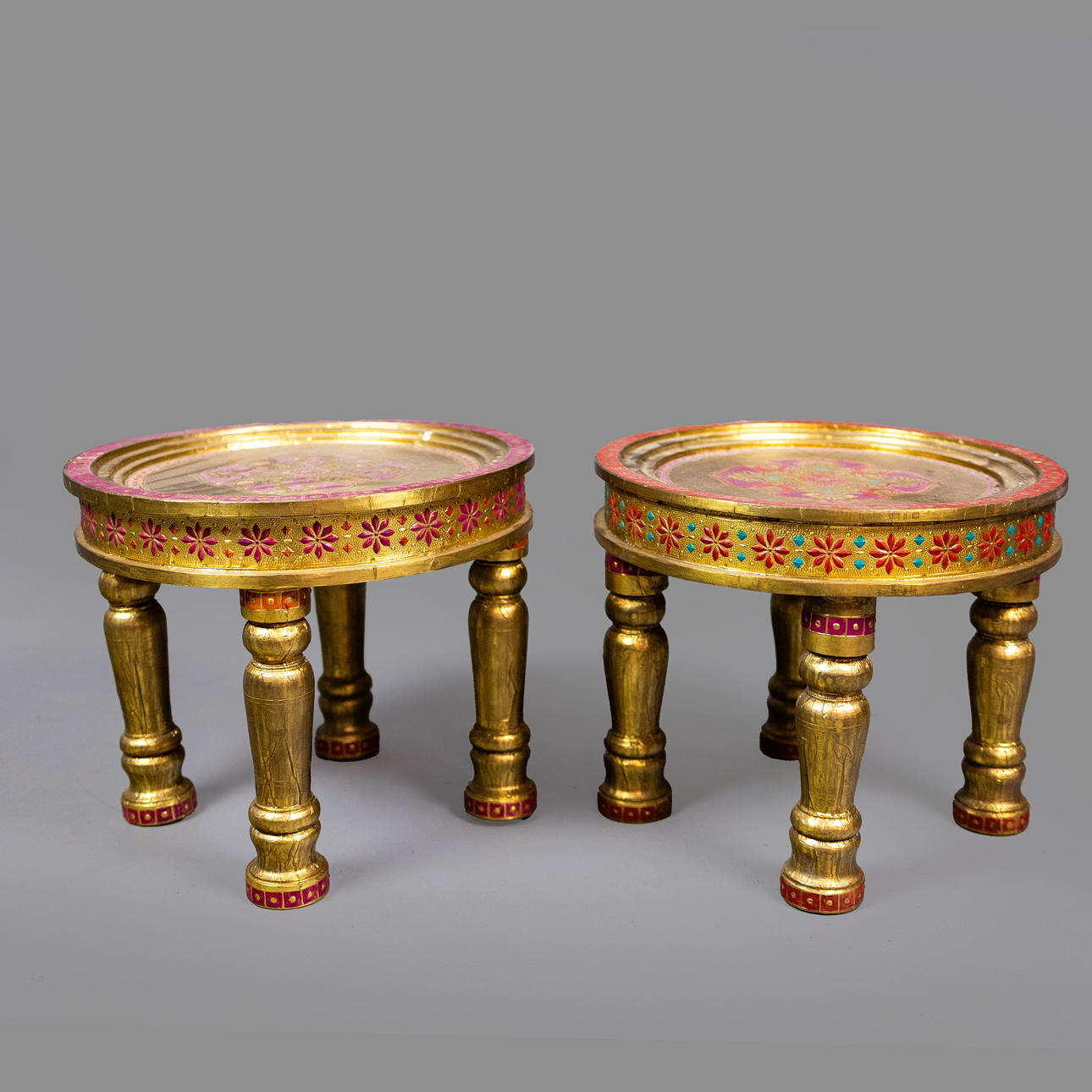 INDIAN STYLE SIDE TABLES, A PAIR. Furniture - Tables - Auctionet