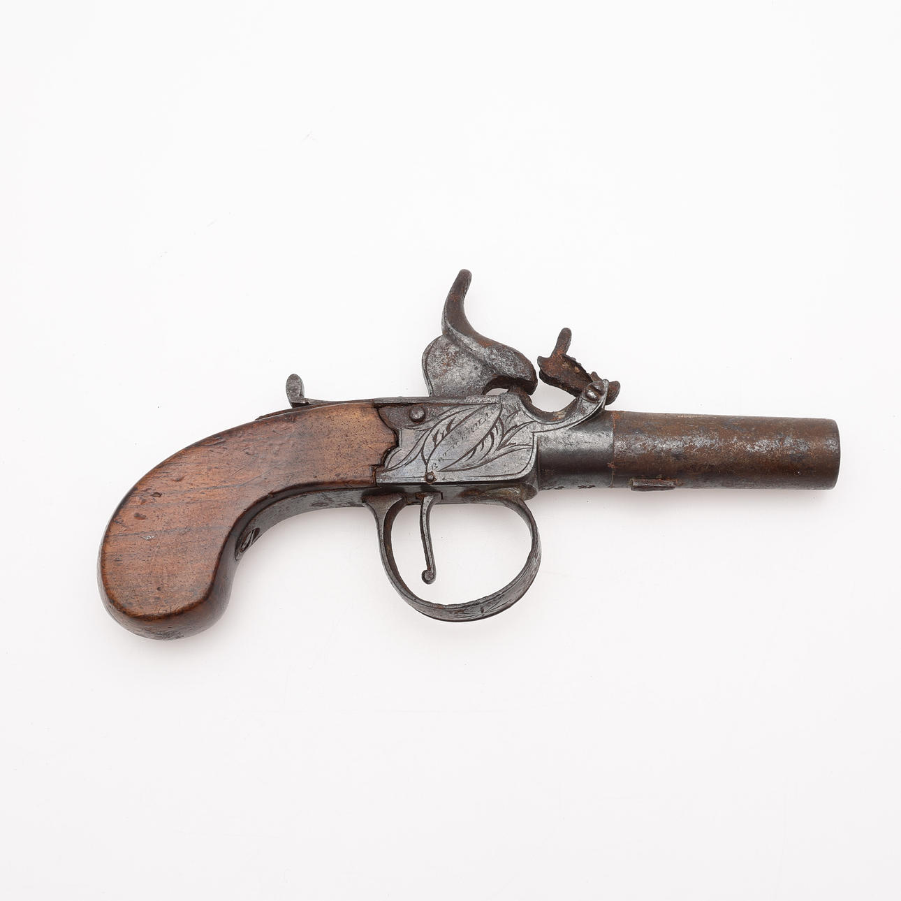 CONVERTED FLINT LOCK GUN, SCREW BARREL TYPE, ENGLAND, 18TH CENTURY ...