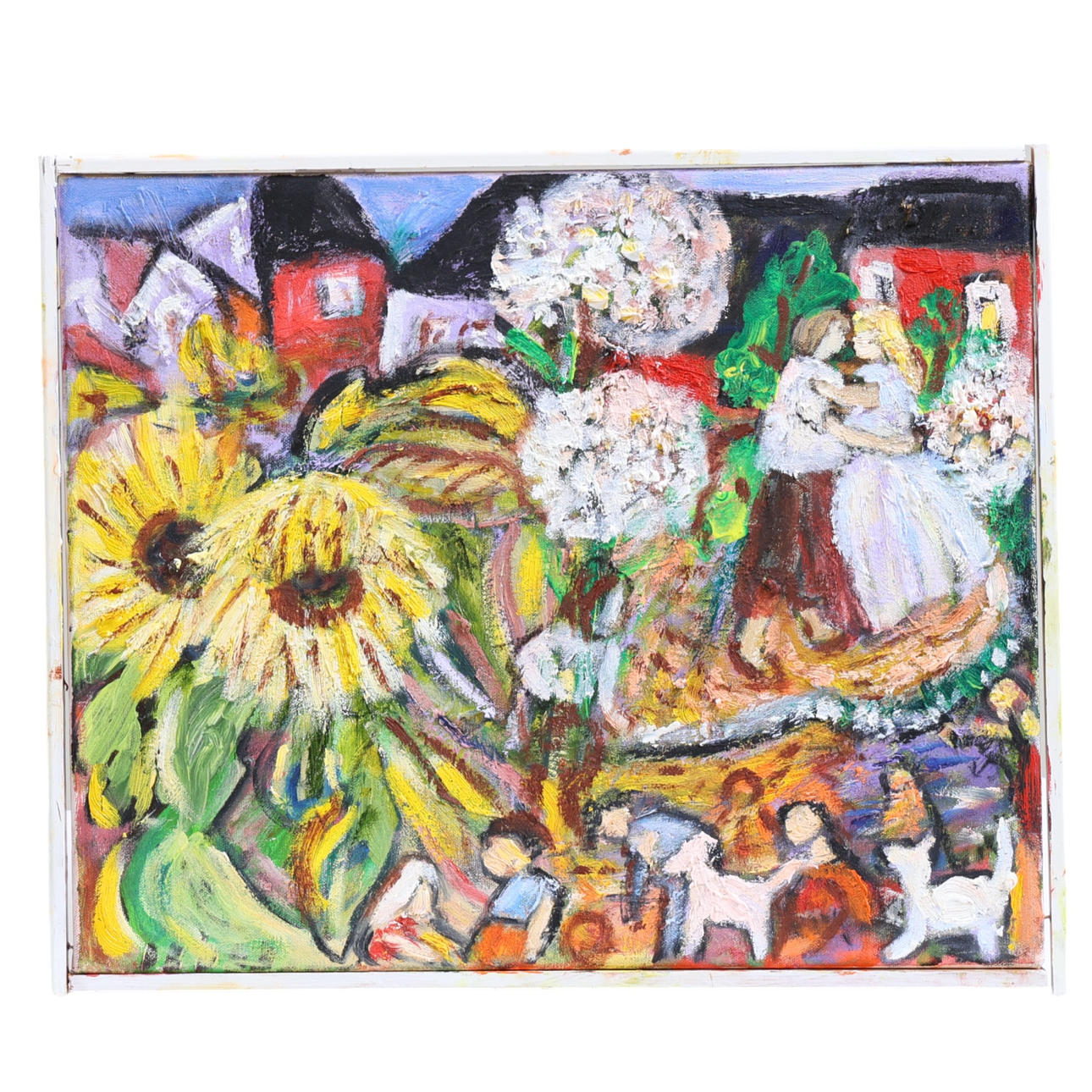 BIRGITTA LOVÉN. Oil on canvas, “Allegory in Joy”, signed and dated 19 ...