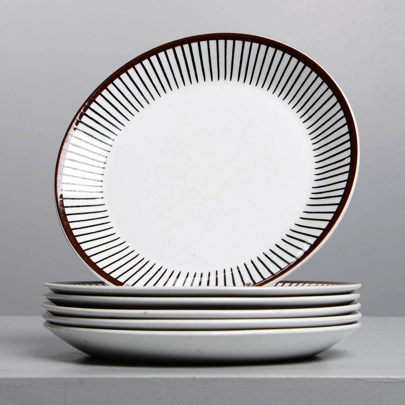 STIG LINDBERG. "Spisa Ribb", förrättstallrikar, 6 st, Gustavsberg, 1955 ...