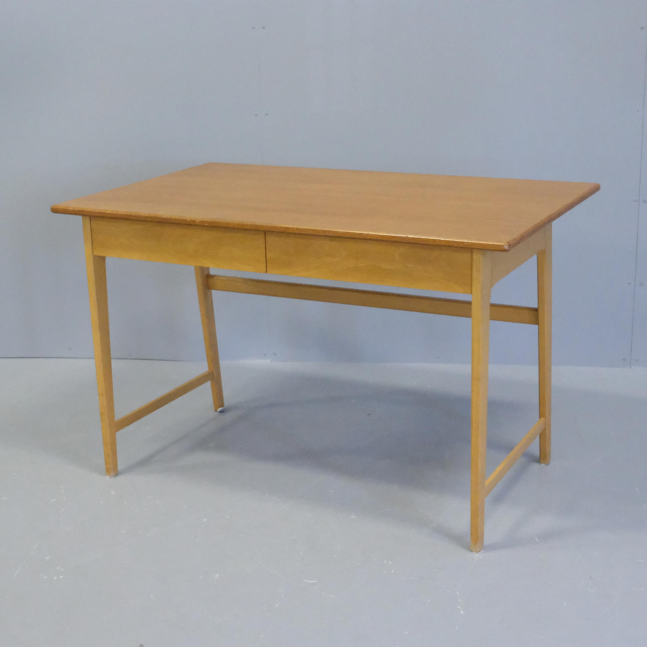DESK, BEECH AND TEAK. Furniture - Desks - Auctionet