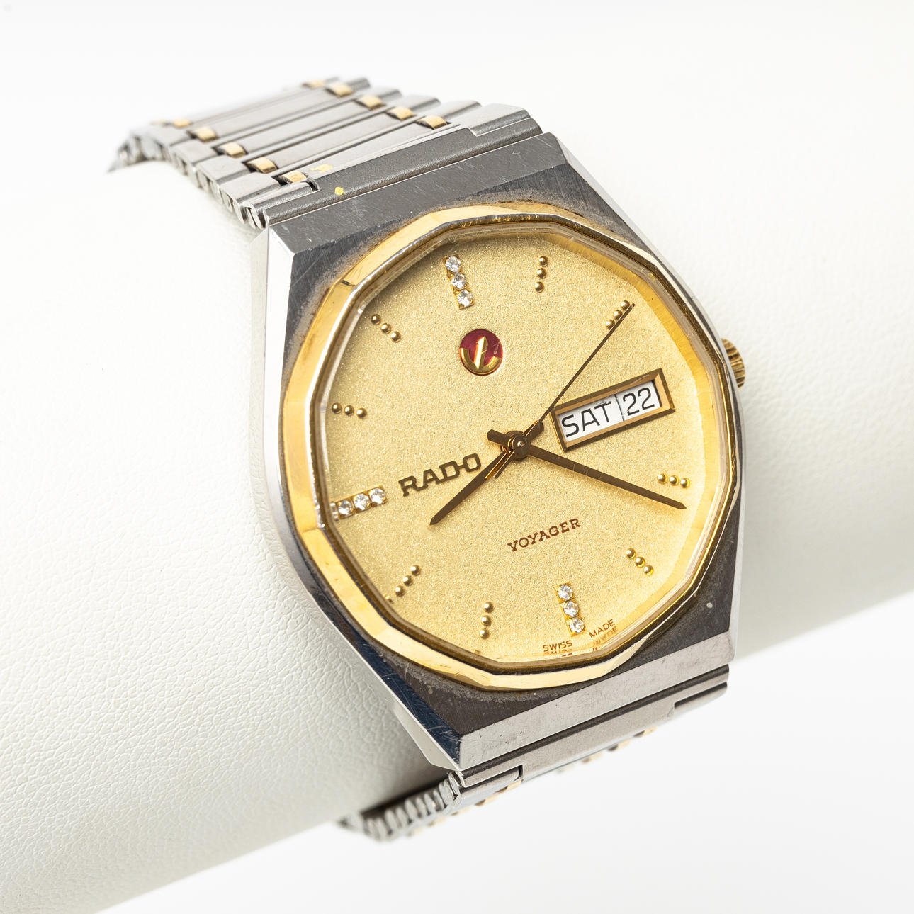 RADO. Wristwatch, steel and gold plated, “Voyager” quartz, Switzerland ...