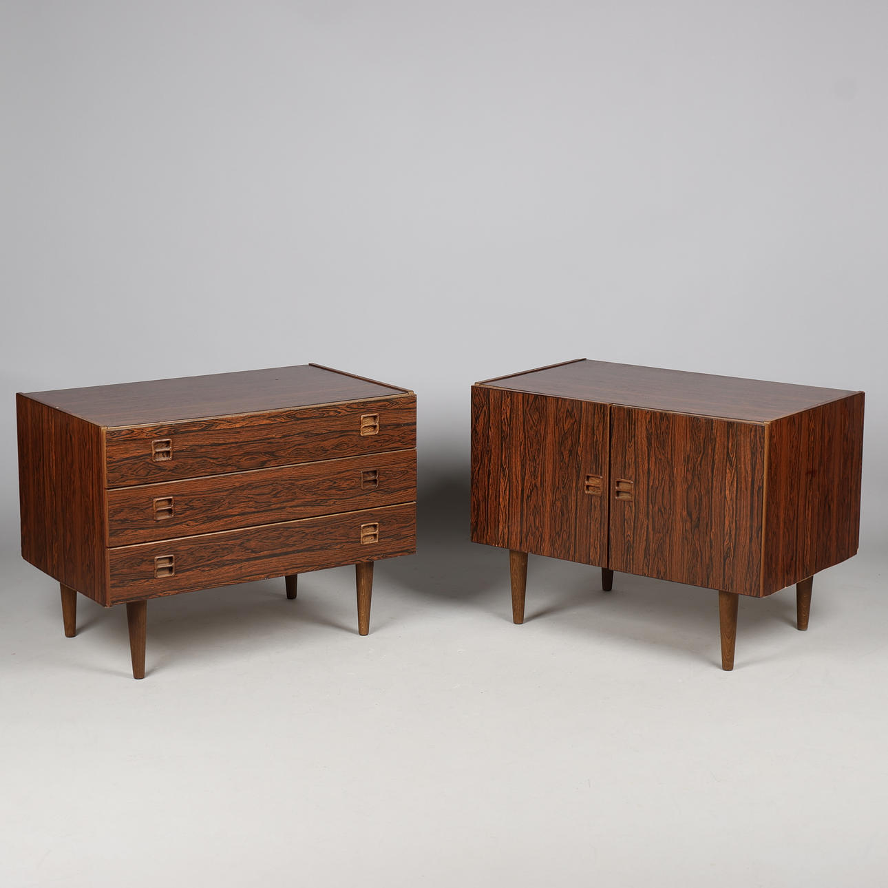 Danish Design. Two low modules, Chest of drawers and cabinet of ...