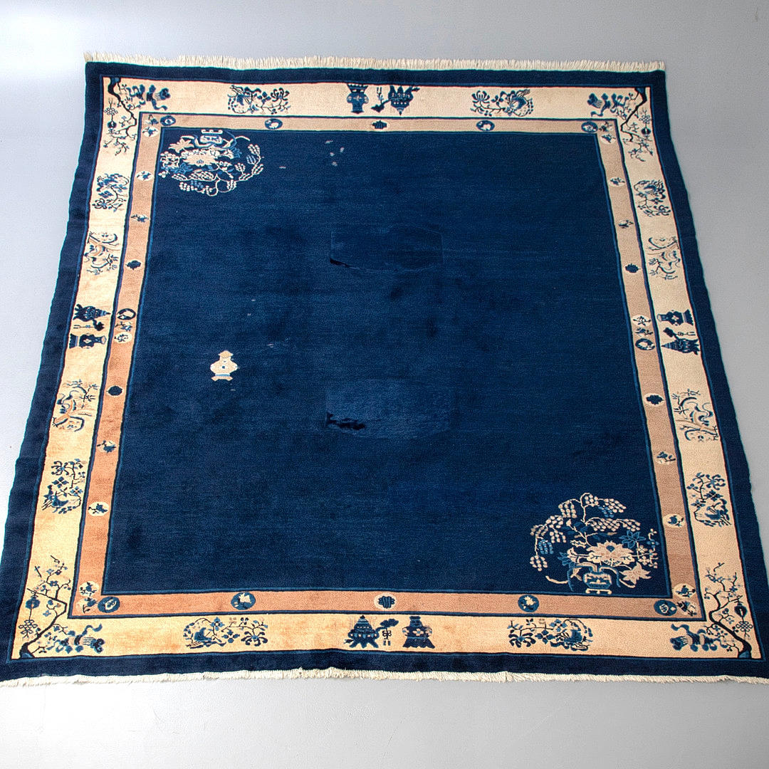 Stor matta, Peking, Kina, semi-antik. Mattor & Textil - Orientaliska ...