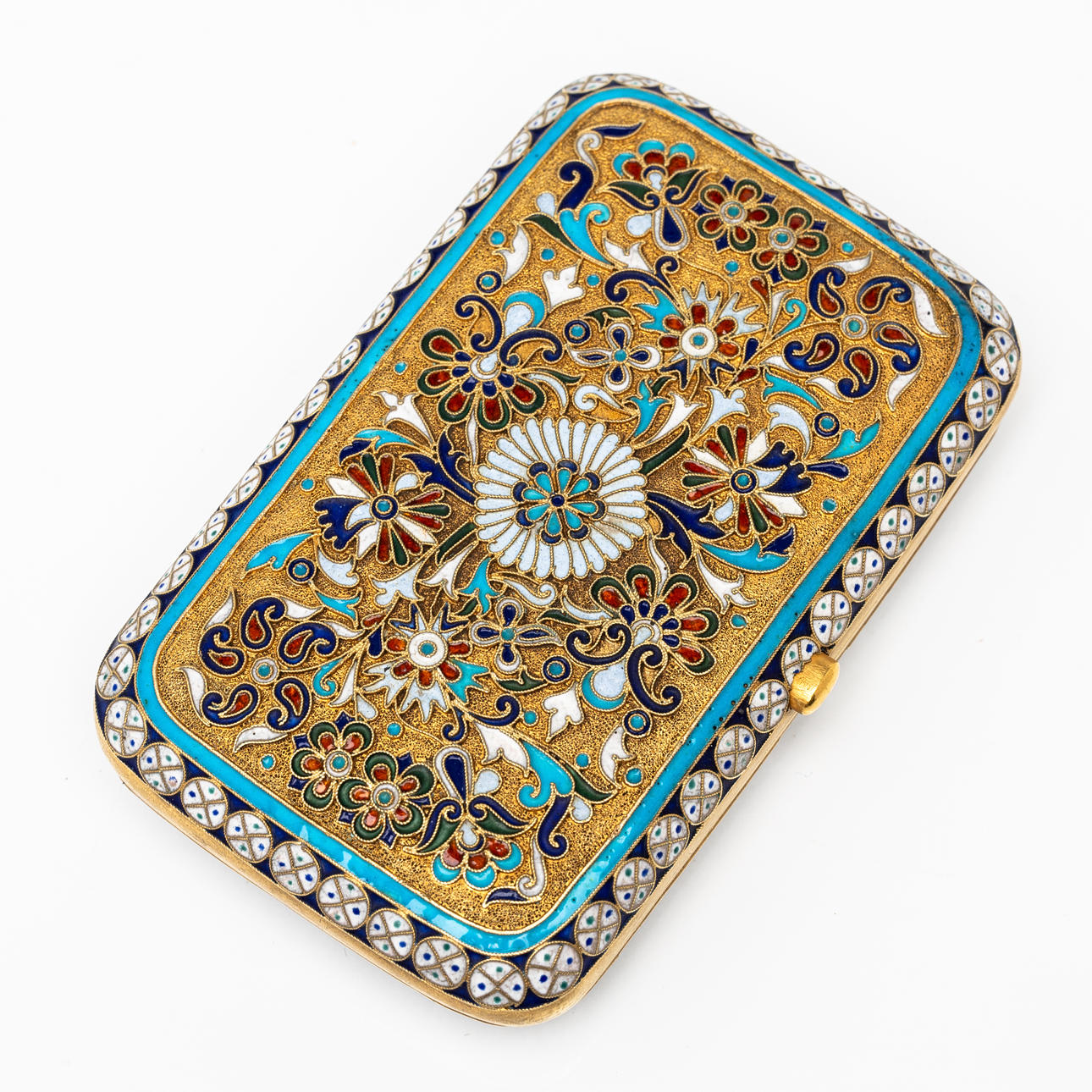 CIGARETTE CASE, silver, cloissoné, unidentified master S.N. Moscow 1890 ...