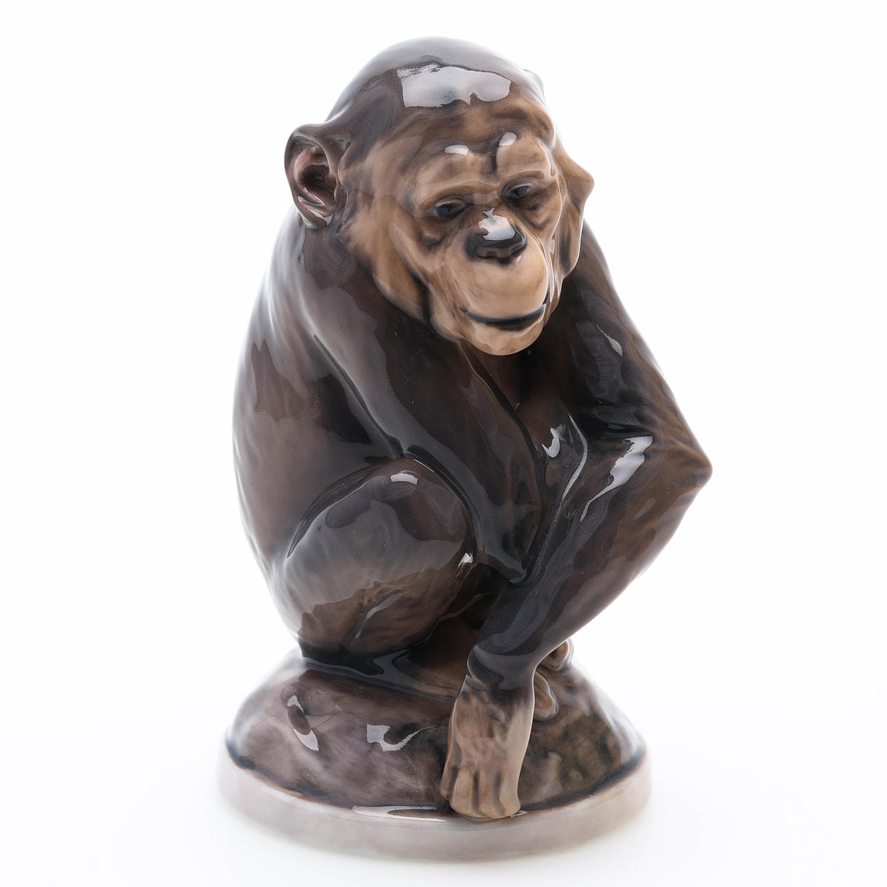 CARL JOHAN BONNESEN. figurin, porslin, apa, modell 1055, Dahl Jensen ...