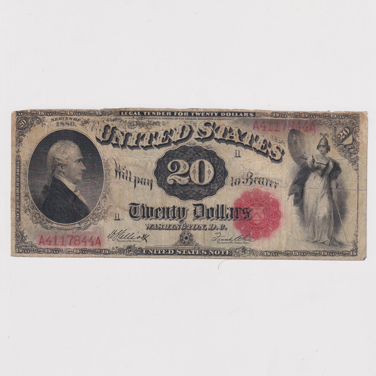 A SERIES OF 1880 TWENTY DOLLAR BANK NOTE USA. Coins, Medals & Stamps ...