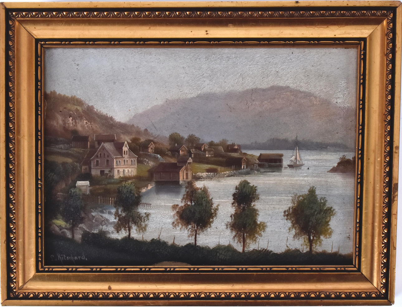 HUBERT SATTLER. Olja på pannå, (Pseudonym Louis Ritschard). Konst ...