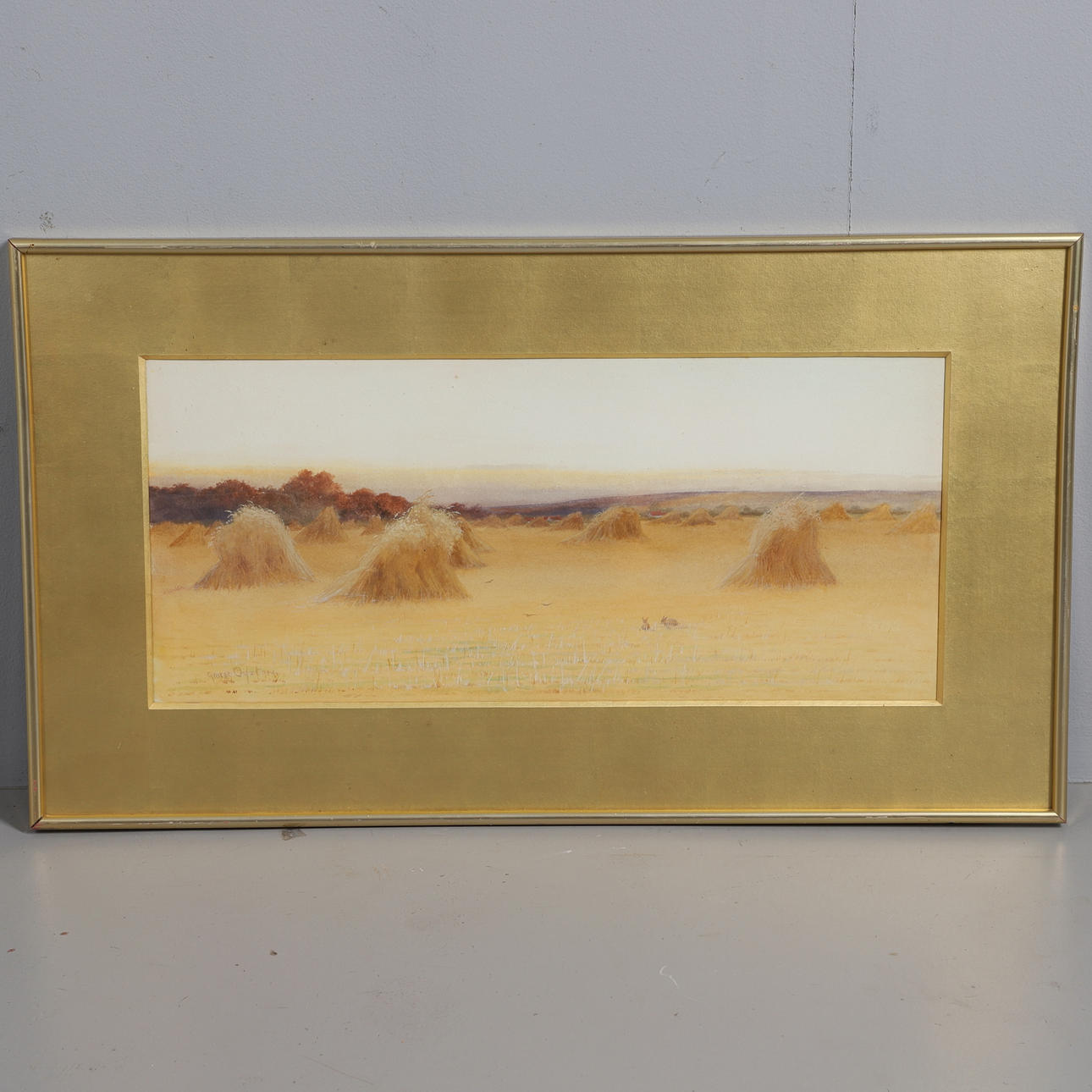 GEORGE OYSTON. HARVEST STOOKS. Art - Paintings - Auctionet