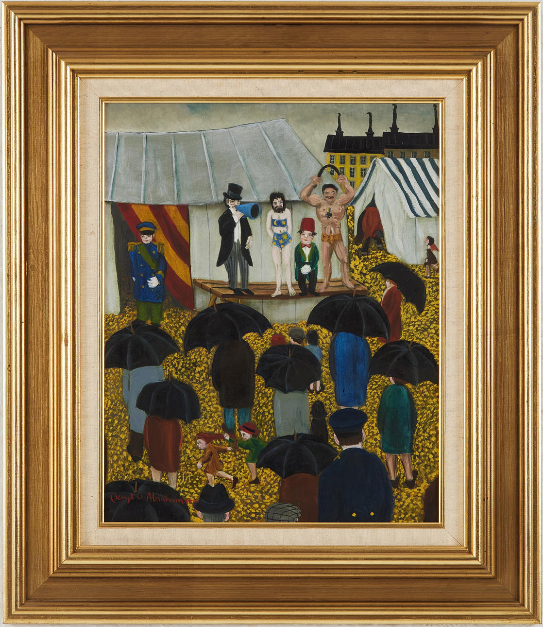 BENGT OLOV ABRAHAMSSON (1924-1989). "Skäggiga damen", olja på duk ...