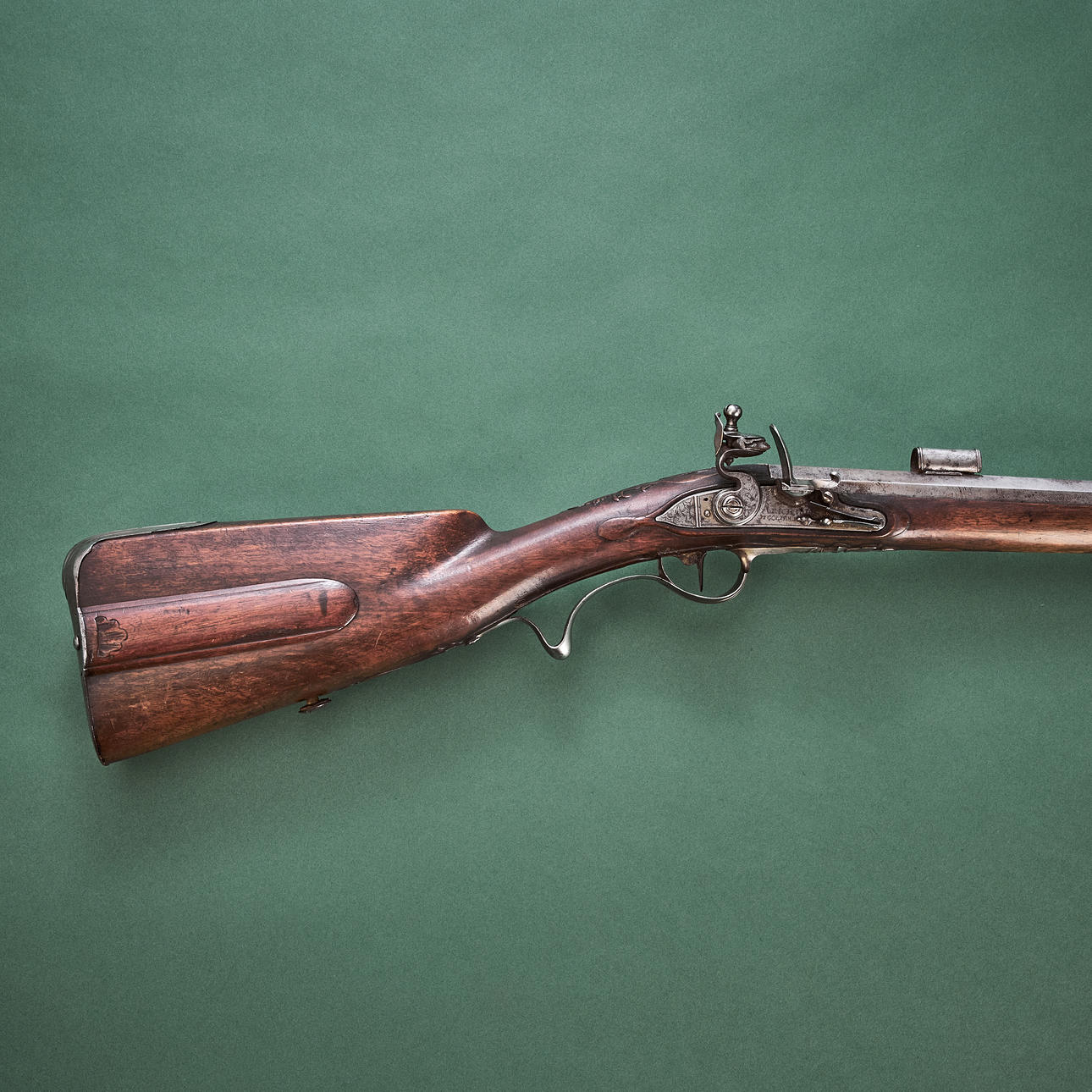 A flintlock rifle, Swedish, lock plate signed Reichardt Stockholm (Johan R. circa 1730-1806 ...