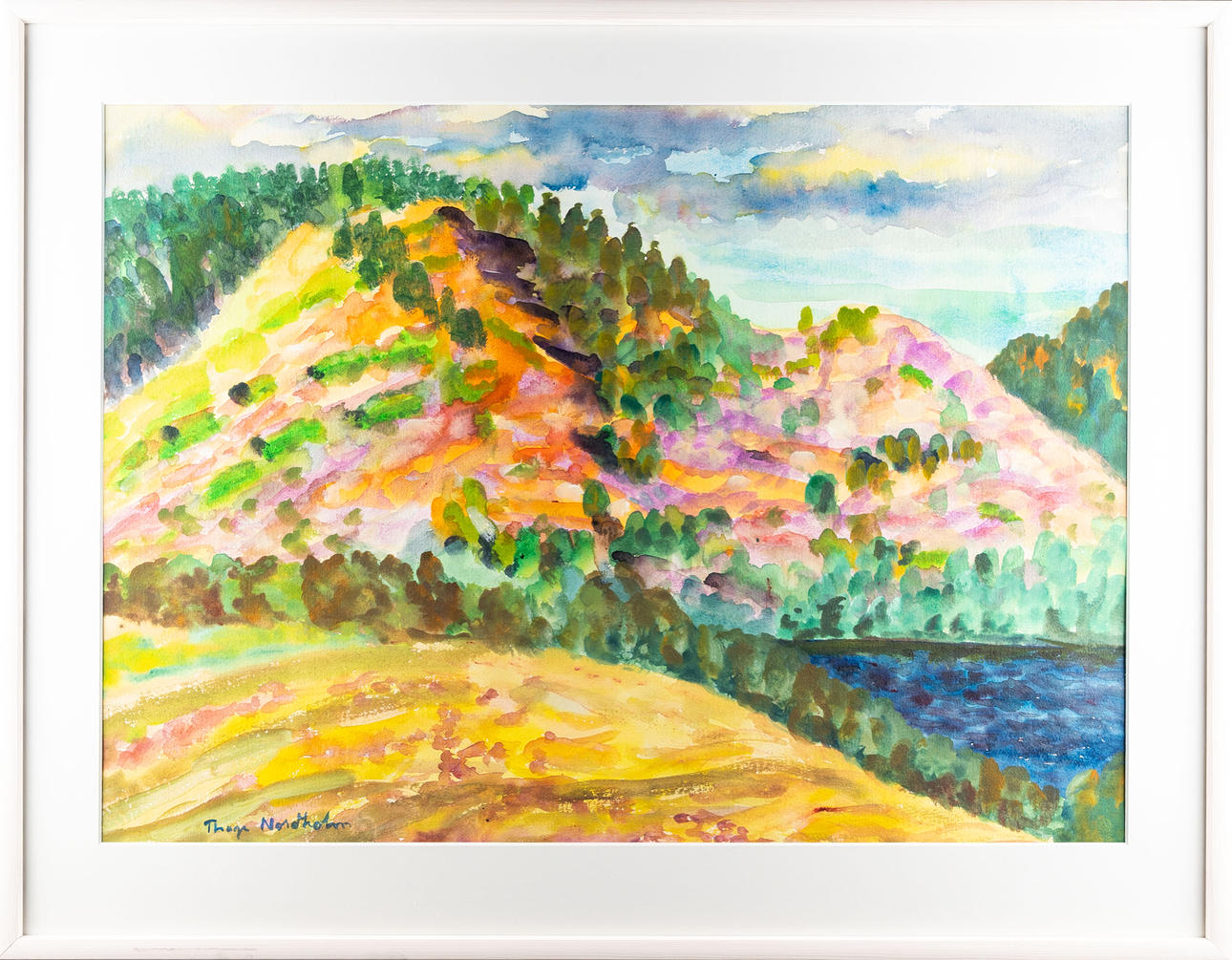 THAGE NORDHOLM. „Nordingrå“, Signiert, Aquarell auf Papier. Kunst ...
