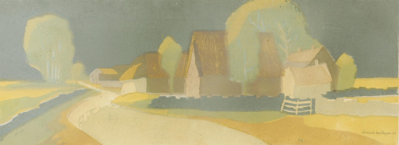 SVEN PERSSON. Landskap med hus, särtryck, signerad -69. Konst - Grafik ...