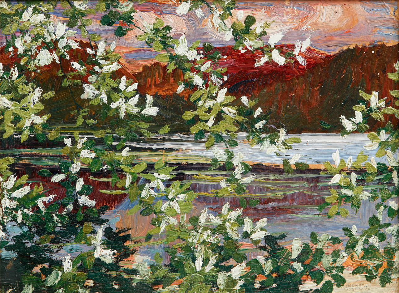 HELMER OSSLUND. “Midsummer”. Oil on greaseproof paper laid on panel ...