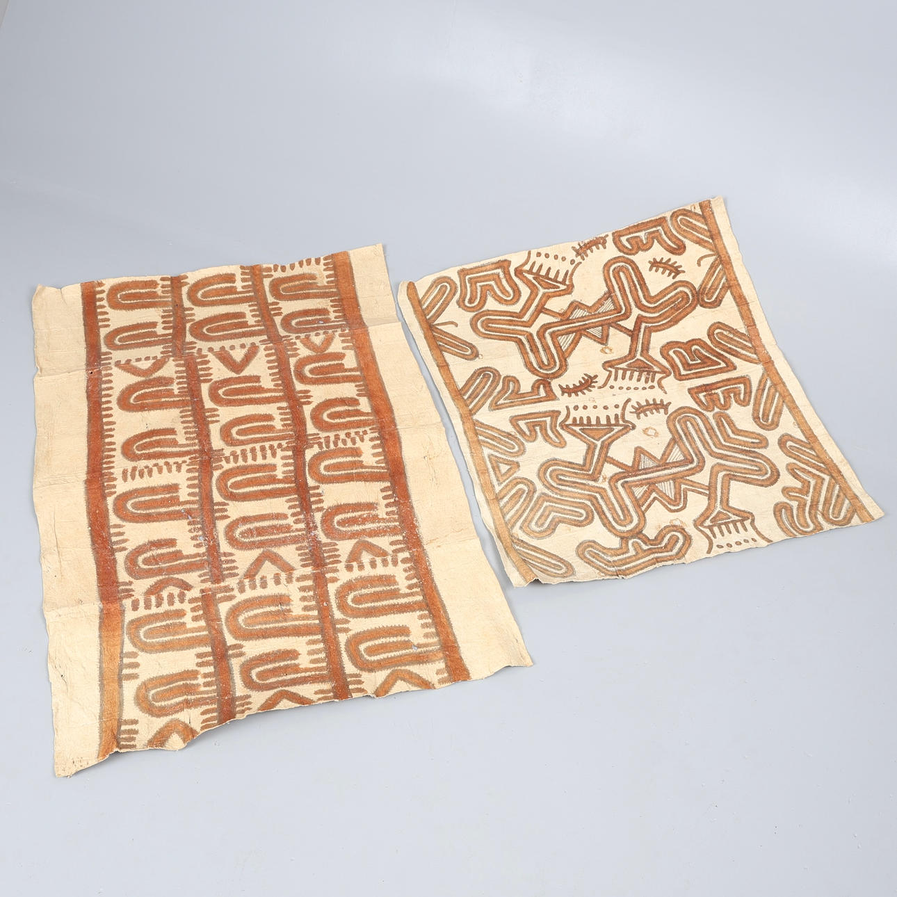 A PAIR OF TAPA CLOTHS, POSSIBLY FROM PAPUA NEW GUINEA. Ethnographica ...