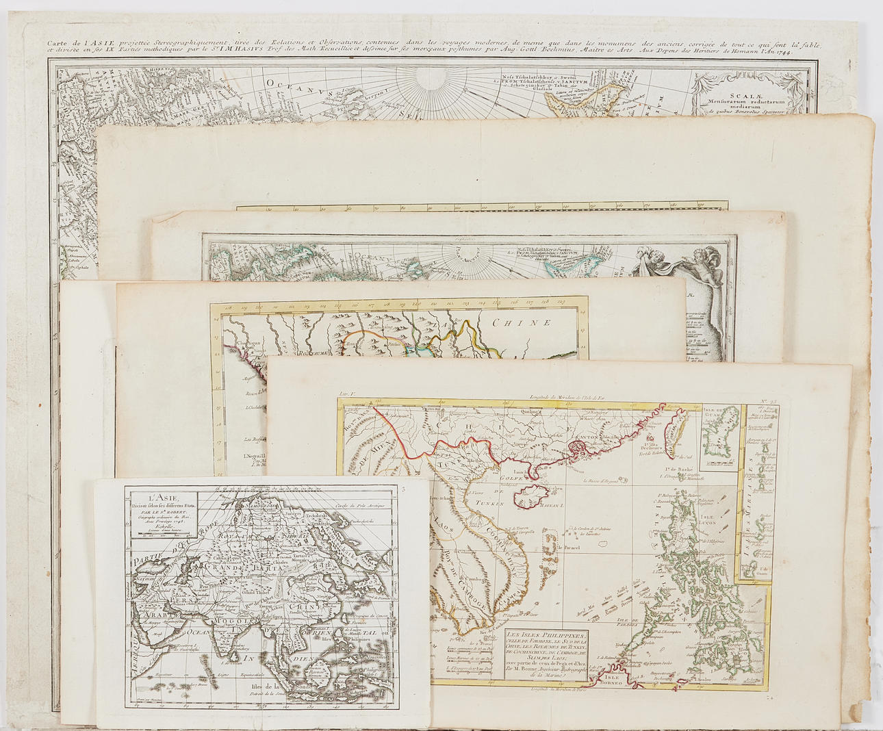 COLLECTION OF MAPS, ASIA, SOUTHEAST ASIA, PERSIA, 18th century, 7 ...