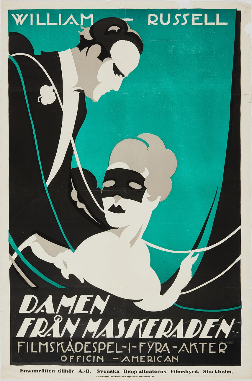 A set of four 1910s/1920s film posters, colour lithographic prints. Art ...