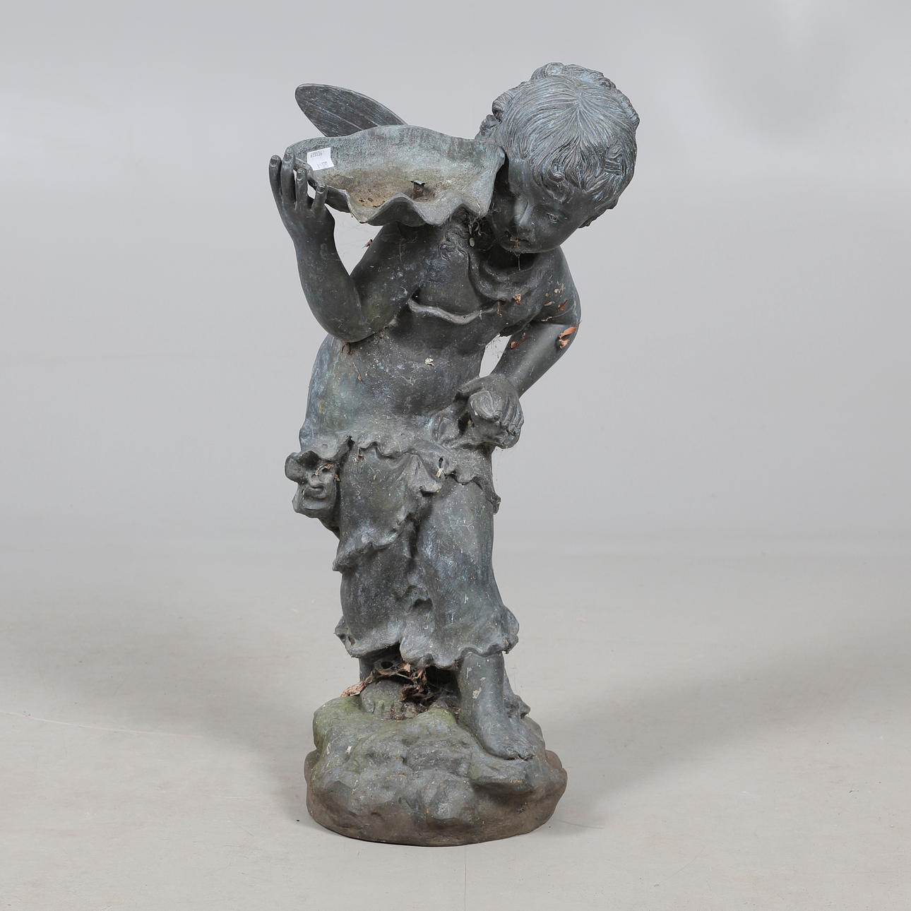 A CAST BRONZE CHERUB AND SHELL GARDEN WATER FEATURE. Art - Sculptures ...