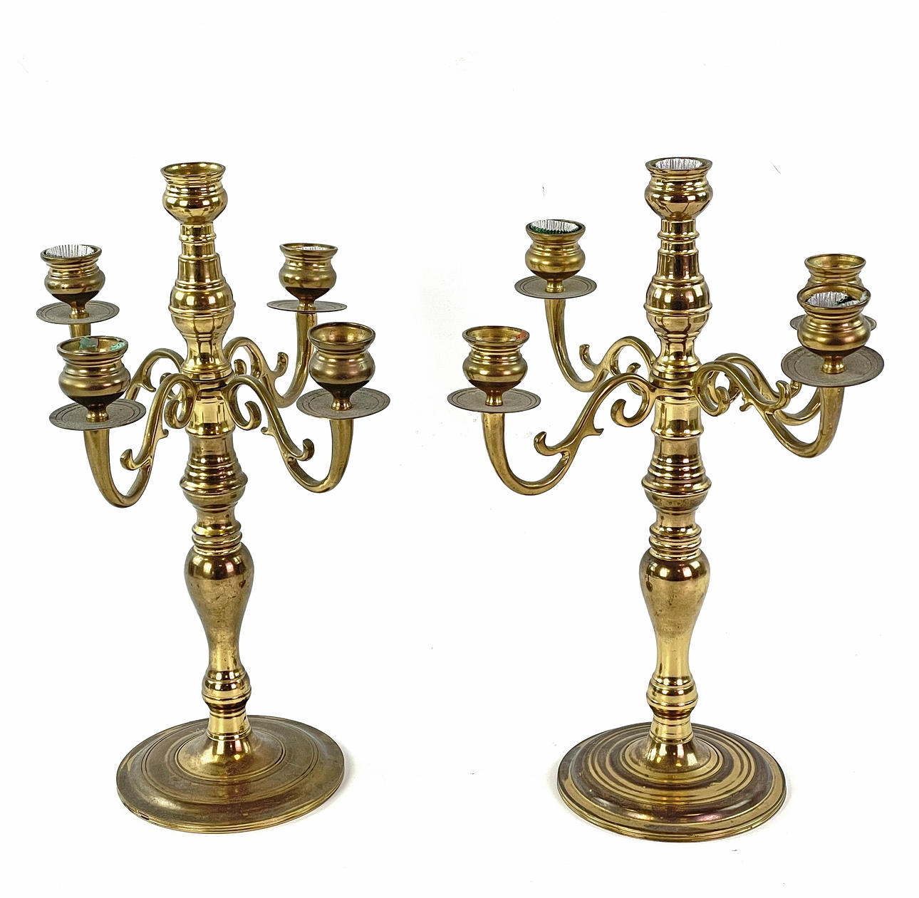 A pair of candelabra. Brass, Scandia Present, Karlshamn. Lighting ...